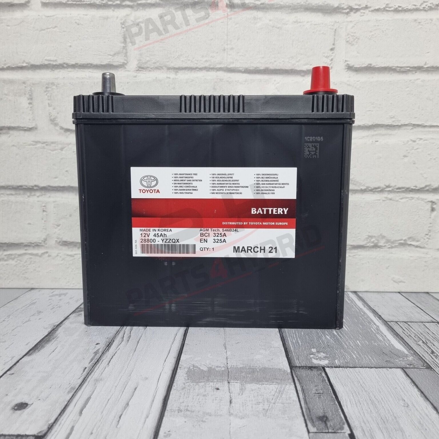 GENUINE LEXUS IS300H 12V BATTERY 45AH AUXILIARY BATTERY 28800-YZZQX ...