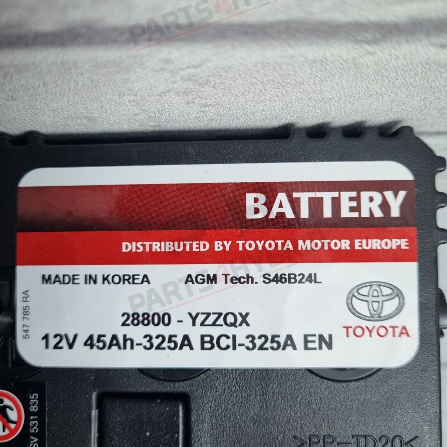 GENUINE LEXUS IS300H 12V BATTERY 45AH AUXILIARY BATTERY 28800-YZZQX ...